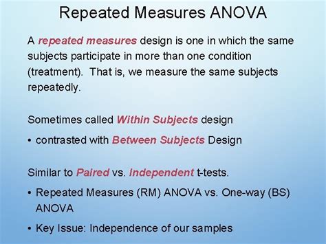 Repeated Measures Anova Repeated Measures Anova A Repeated