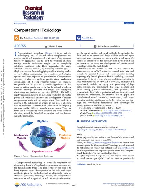 PDF Computational Toxicology