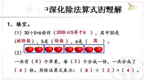 二年级数学第二章第四节《除法算式各部分的名称》腾讯视频