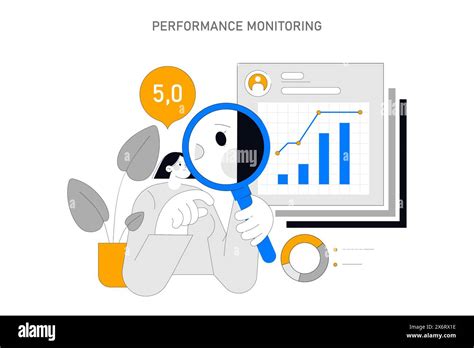 Performance Monitoring Concept An Analytical Character Examines Data