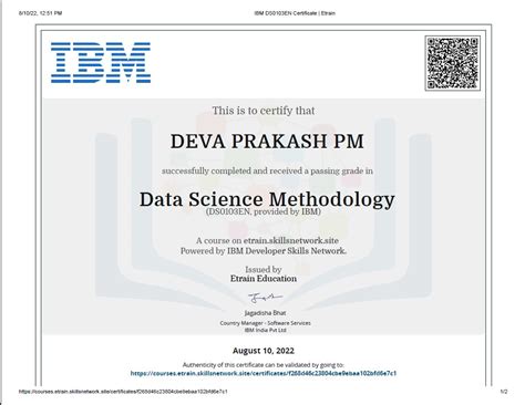 Completed Data Science Methodology Course By Ibm Deva Prakash P M Posted On The Topic Linkedin
