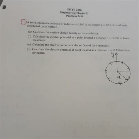 Solved PHYS 2426 Engineering Physics II Problem 24 8 1 A Chegg Com