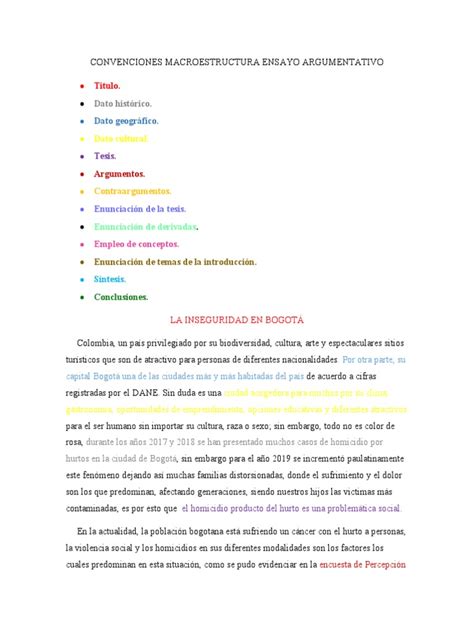 La Inseguridad En Bogotá Pdf Policía Colombia