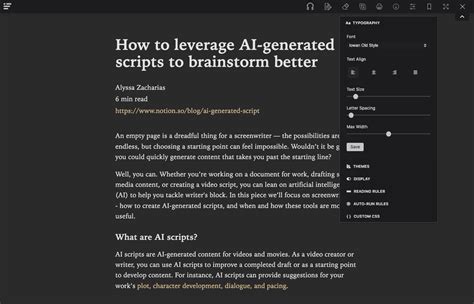 Custom Fonts — Reader Mode