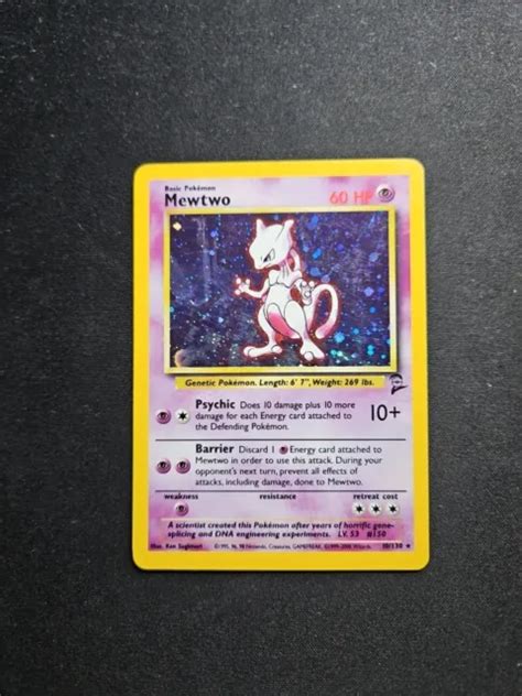 Holo Rare Base 2 Mewtwo 10130 Pokemon Card Vintage Wotc Lp Eur 551