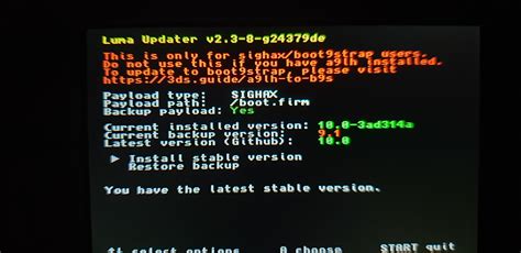 Install Fails Issue KunoichiZ Lumaupdate GitHub