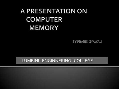 Computer Memory Ppt