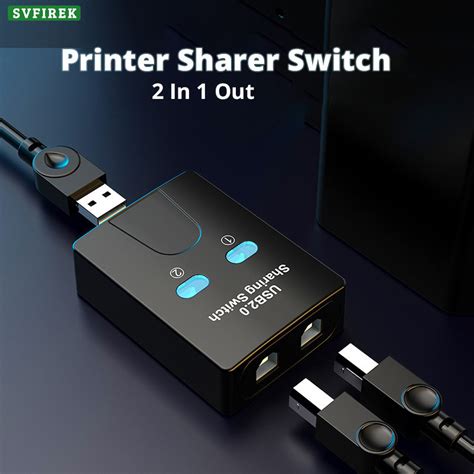 Usb Print Sharer Switch 2 In 1 Out Usb Auto Printer Sharer Splitter For