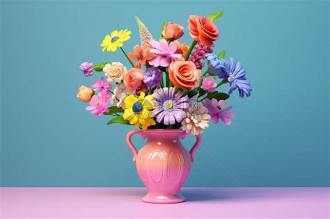 一个3d创作的花束图片素材 正版创意图片600386373 摄图网