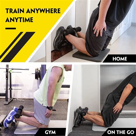 Premium Nordic Hamstring Curl Strap Fitness Knee Mat 420lb Capacity Ideal For Hamstring