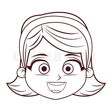 Cute Girl Face Stock Vector Colourbox