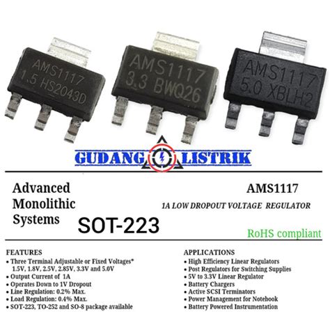 Jual Ic Regulator Power Linear Voltage Smd Ams V V V A Sot V Kota Pontianak