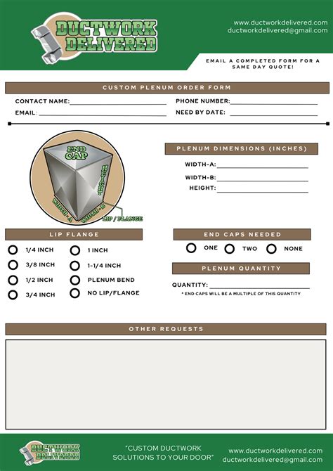 Online Design Order Custom Size Sheet Metal Plenum Ductwork