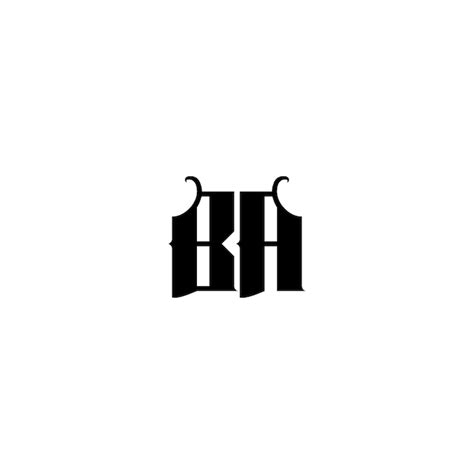 Ba 모노그램 로고 디자인 문자 텍스트 이름 기호 모노크롬 로고 타입 알파 문자 간단한 로고 프리미엄 벡터