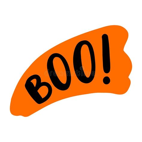 Boo Text Only One Single Word Vector Illustration Colorful Happy