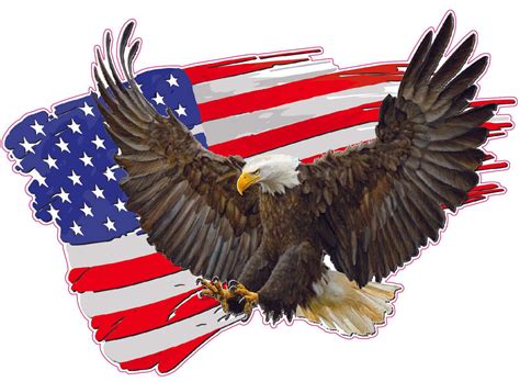 Brushed American Flag Soaring Eagle Decal Nostalgia Decals Patriotic