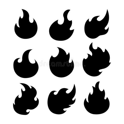 Fire Flame Shape Illustration Set Stock Vector Illustration Of Decoration Firewood 280461770