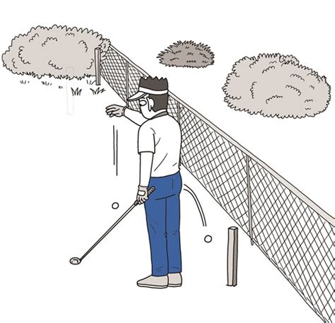 Qanda 골프룰 스루 더 그린 Ob말뚝 바깥의 철조망이 방해가 되어 볼을 옮겼다 골프타임즈