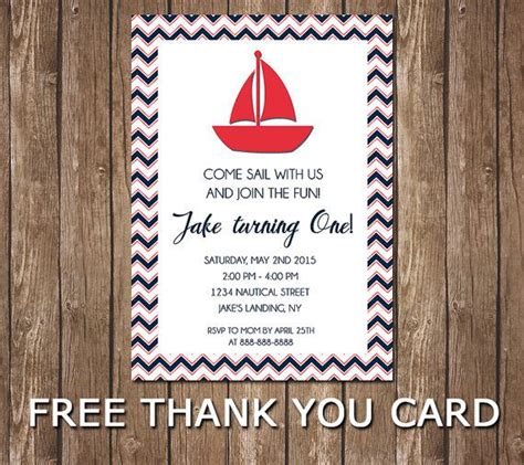 Nautical First Birthday Invitation