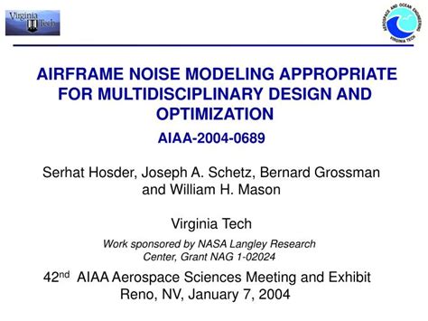 Ppt Airframe Noise Modeling Appropriate For Multidisciplinary Design And Optimization