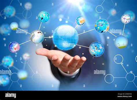 Worldwide Data Transfer Linking Interaction Worldwides Data Transfers Interactions Stock