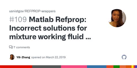 Matlab Refprop Incorrect Solutions For Mixture Working Fluid Unit