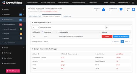 Postback Conversion Pixel Idevaffiliate Knowledge Base Faqs