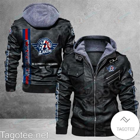 SC Rapperswil Jona Lakers Logo Leather Jacket Tagotee