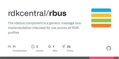 Github Rdkcentralrbus The Rdkbus Component Is A Generic Message Bus
