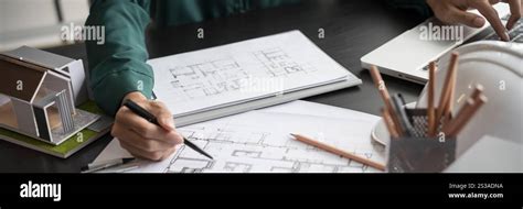 Green Eco Architecture Man Drawing On Architectural Creative Project Business Architecture