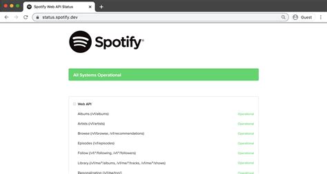 Introducing The Web API Status Page Spotify For Developers