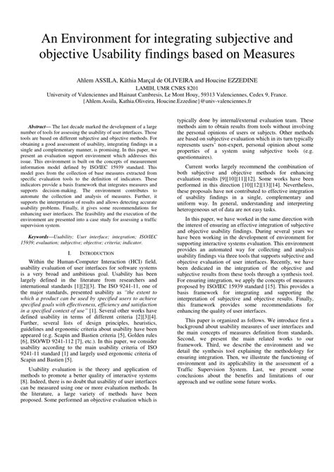 Pdf An Environment For Integrating Subjective And Objective Usability