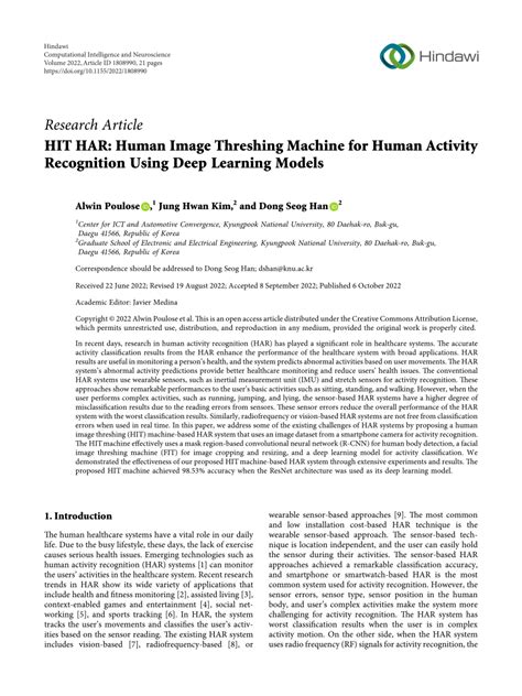 Pdf Hit Har Human Image Threshing Machine For Human Activity