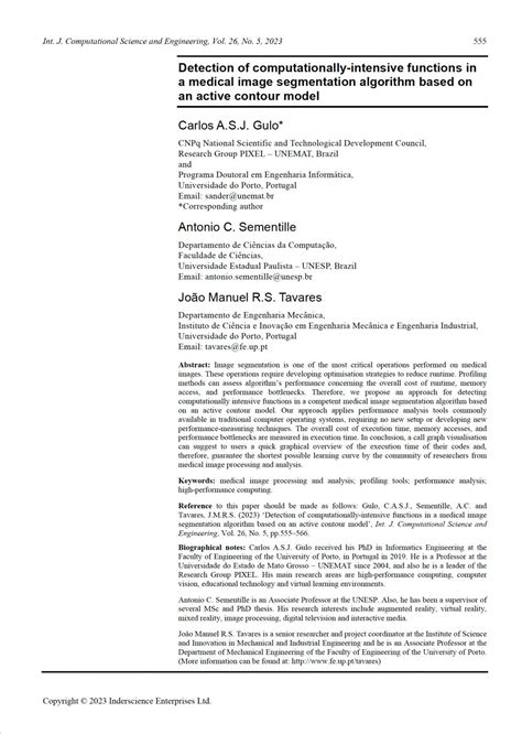 João Manuel R S Tavares On Linkedin Detection Of Computationally