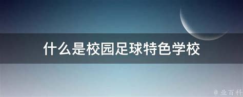 什么是校园足球特色学校 业百科