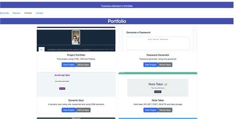 Github Monteonfrankportfolio Using React Project Portfolio Using React