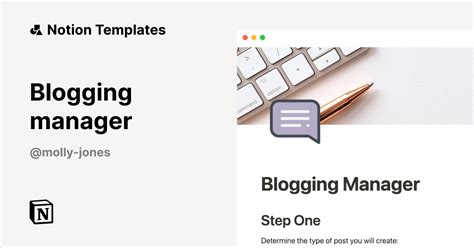 Blogging Manager Template By Molly Jones Notion Marketplace