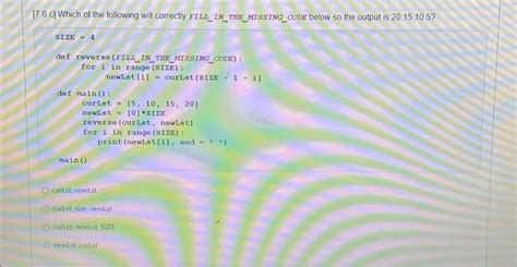 A An Integer List Nums Has Been Created And Chegg