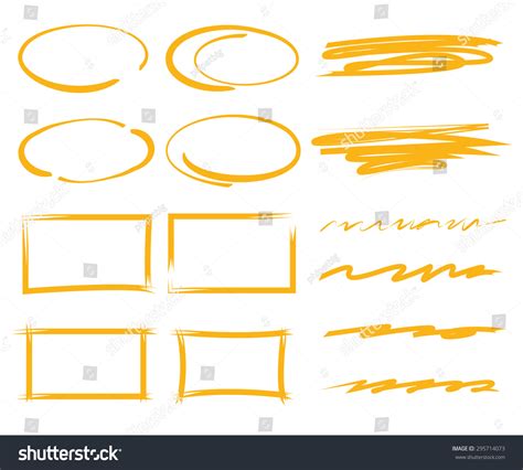 highlighter elements frames underline stock vector illustration