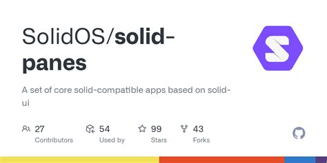 Github Solidos Solid Panes A Set Of Core Solid Compatible Apps Based On Solid Ui