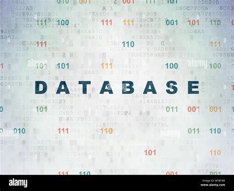 programming concept database on digital data paper background stock