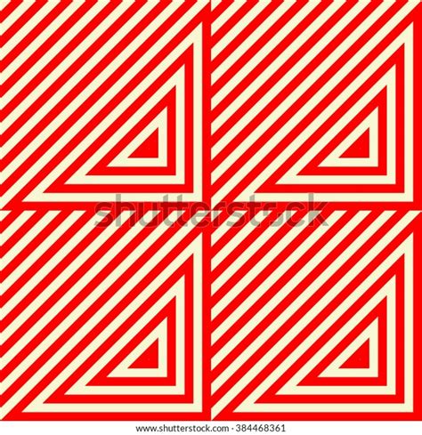 Pattern Symmetric Geometric Ornament Striped Red Stock Vector Royalty
