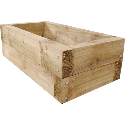 Forest Garden Wooden Sleeper Raised Bed Homebase
