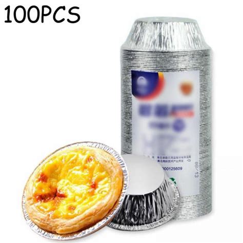100 Pcs Disposable Aluminum Foil Mini Tartpie Pans 3 Inch Small Tart