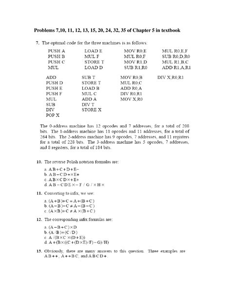 reverse polish notation formulas assignment 7 computer architecture