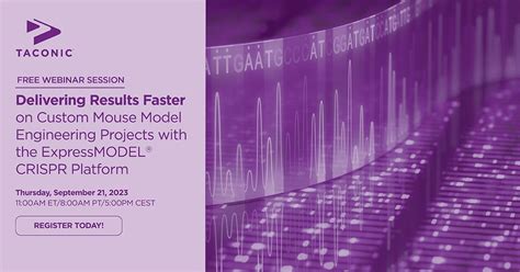 Taconic Biosciences On Linkedin Crispr Mousemodel Webinar