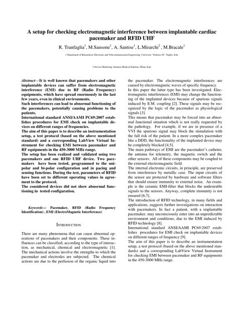 Pdf A Setup For Checking Electromagnetic Interference Between