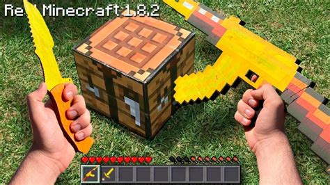 Minecraft In Real Life Pov Realistic Crafting Real Texture Pack Youtube