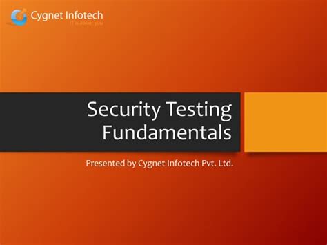 Security Testing Fundamentals Pptx