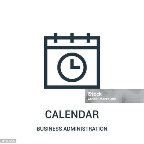 企業管理集合中的日曆圖示向量細線日曆輪廓圖示向量插圖向量圖形及更多事件圖片 事件 商務 圖示 Istock